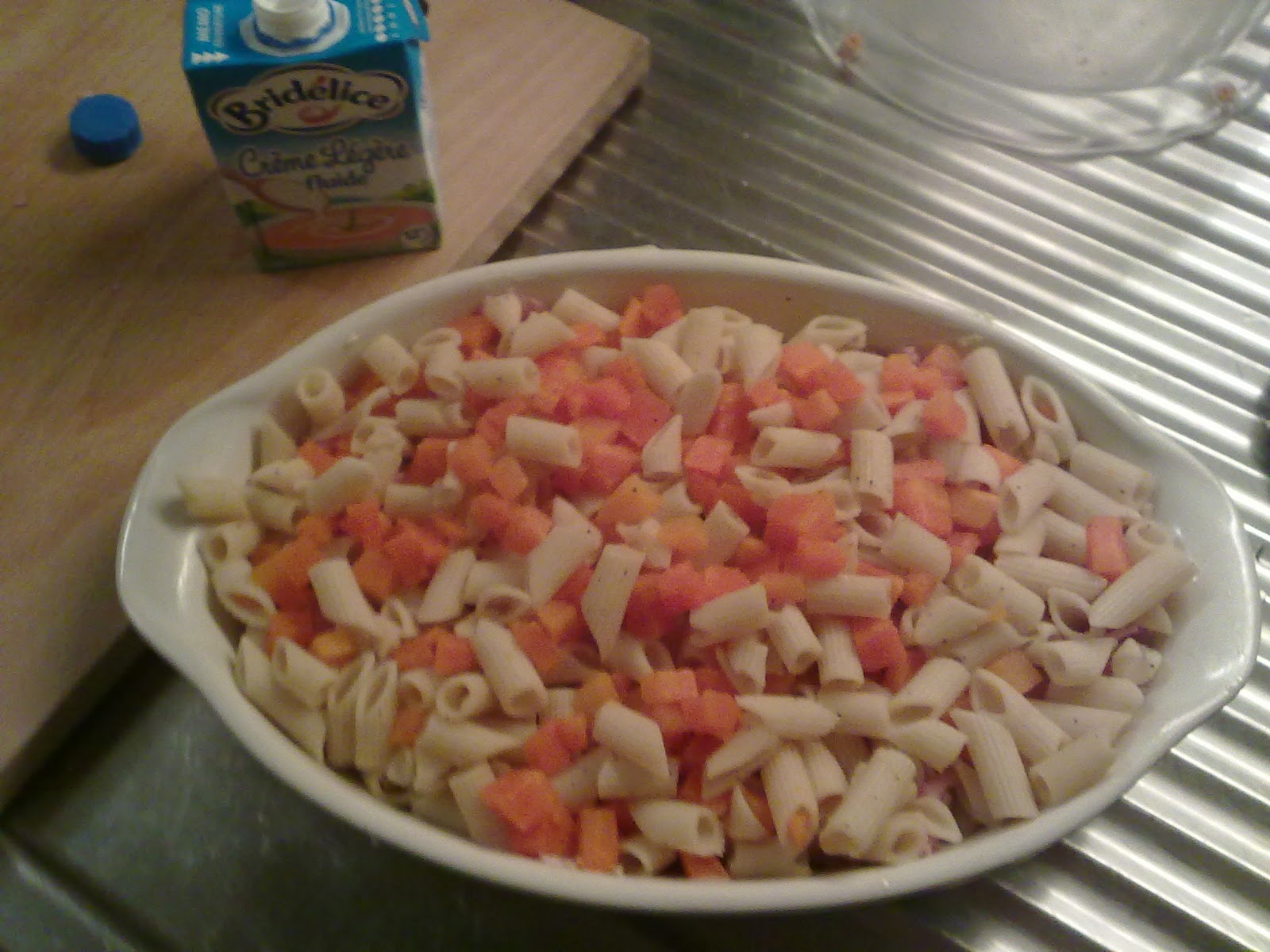 Gratin de Pâtes Aux Carottes et Jambon