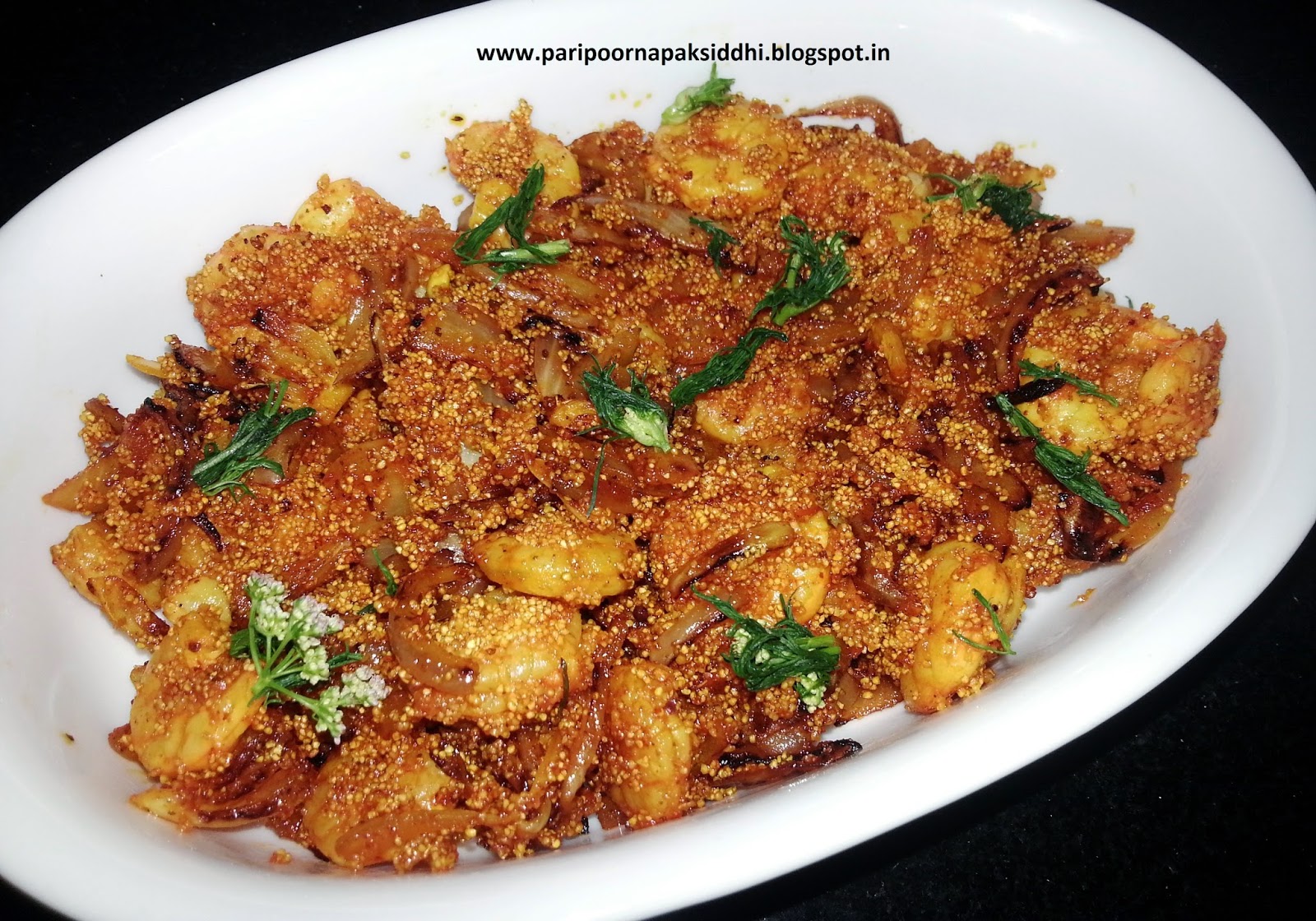 Paripoorna Paksiddhi : ACHARI JHEENGA / PRAWNS IN PICKLE MASALA
