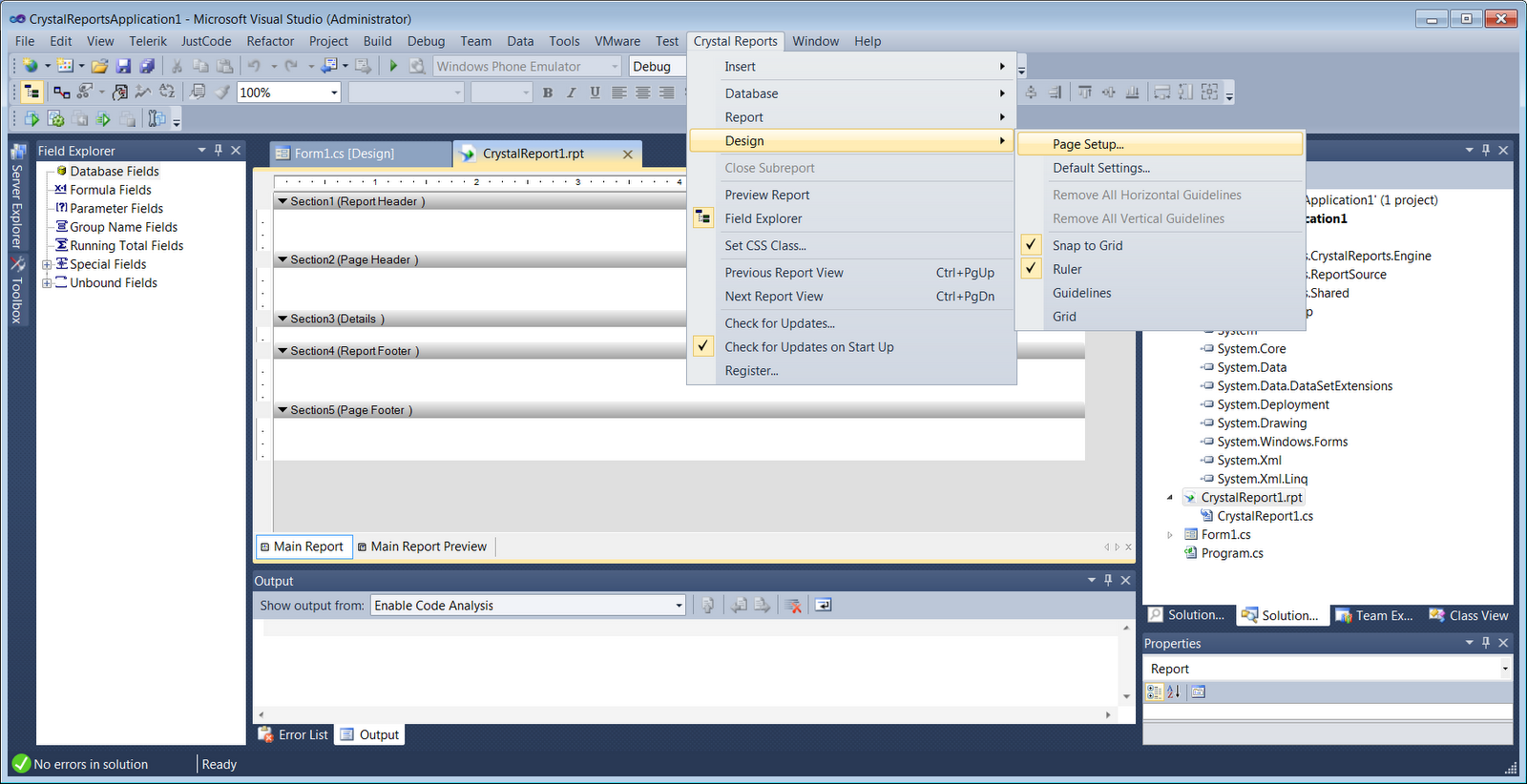 Yetimnky Crystal Reports No Printer Option