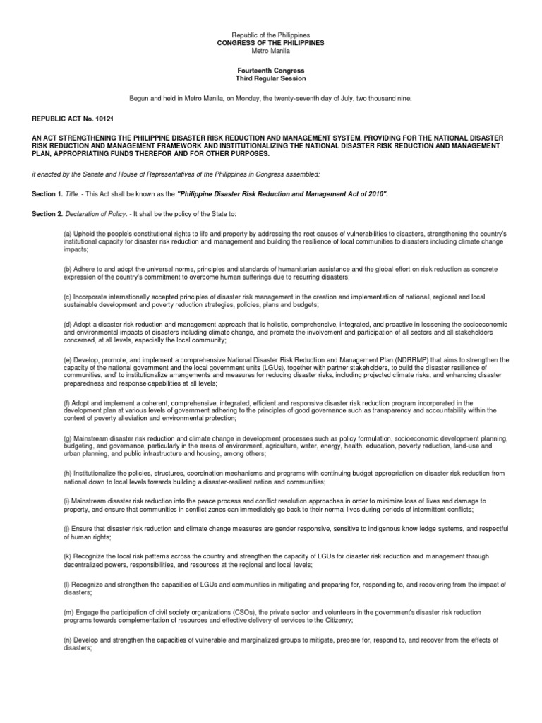 ra 10121 - philippin news collections