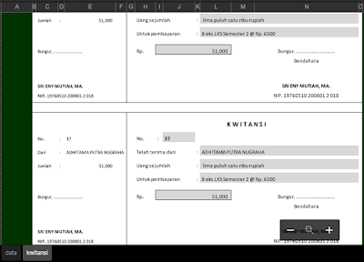 Format Kwitansi Kosong Excel Otomatis Siap Print | Administrasi Sekolah ...