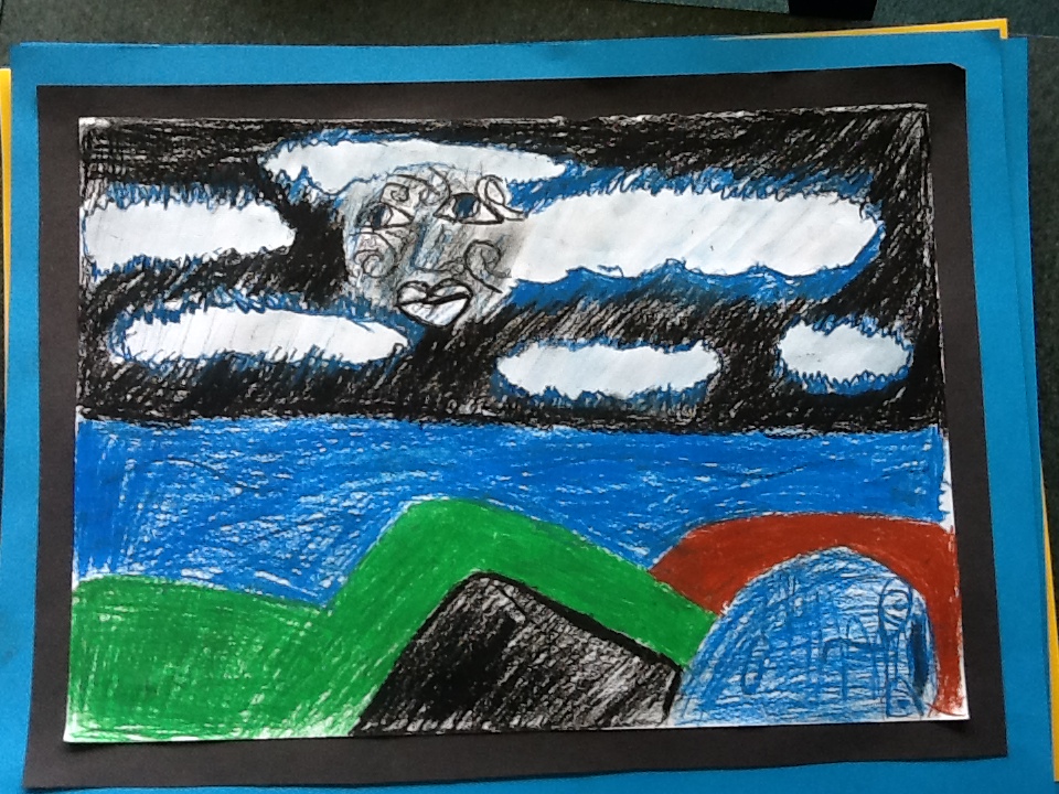 Akomanga Ono (Room 6): Ranginui and Papatuanuku Art