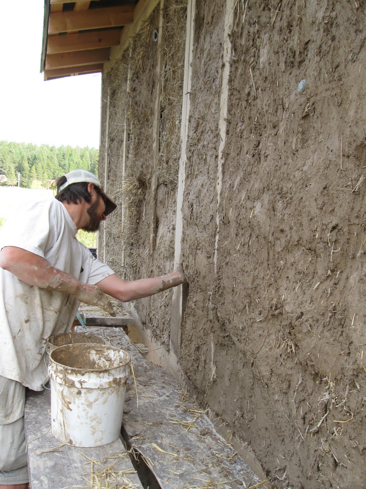 Squash Blossom Farm: Earth Plaster Stages