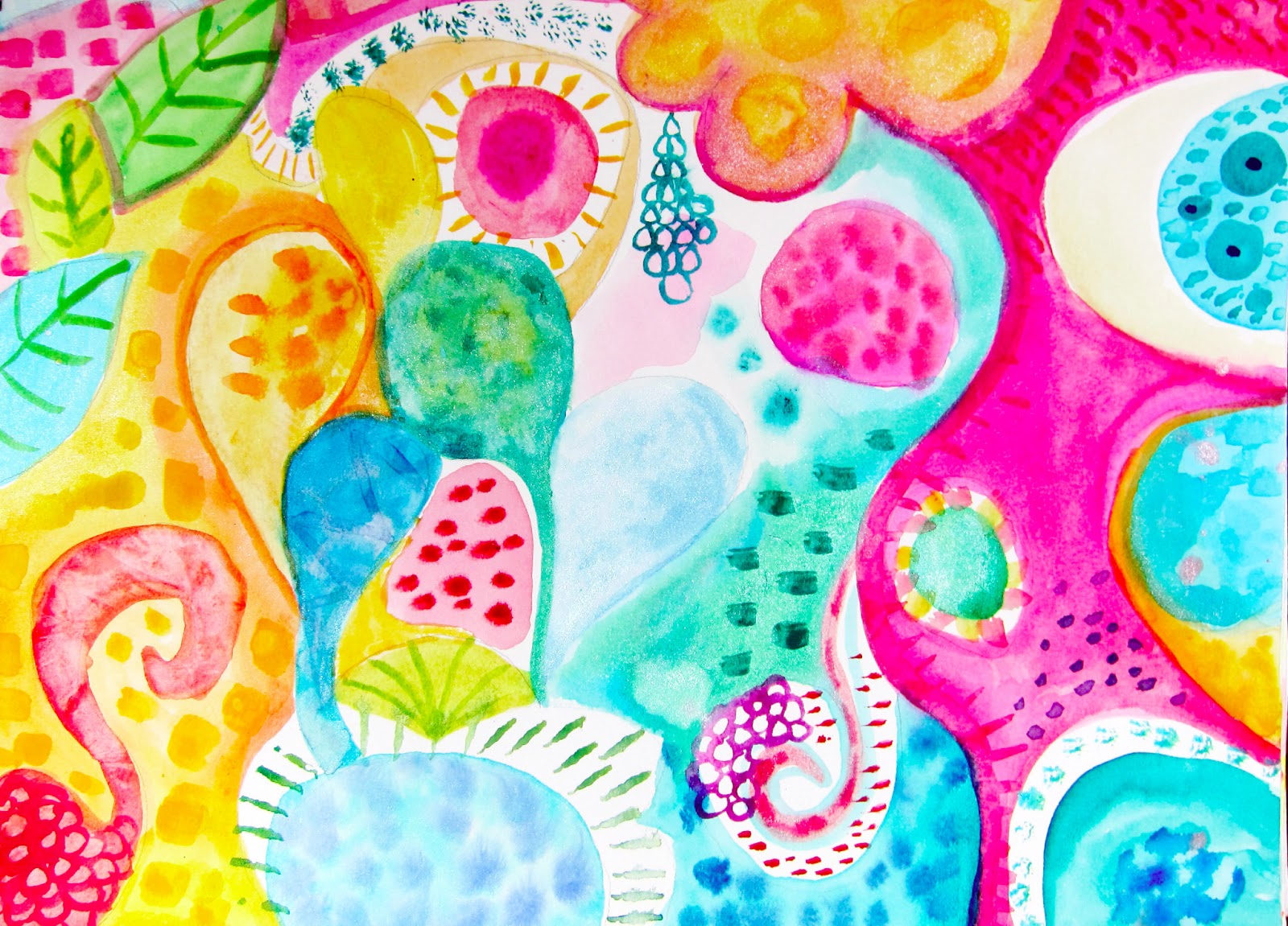 Watercolor Doodling in My Art Journal - Marcia Beckett