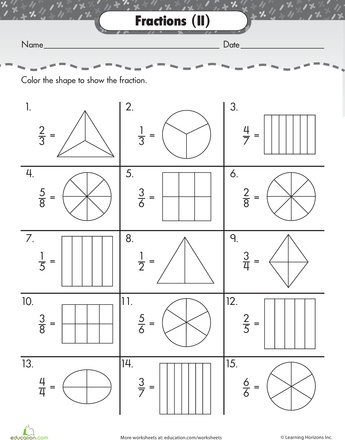 Fractions Worksheets For Grade 3