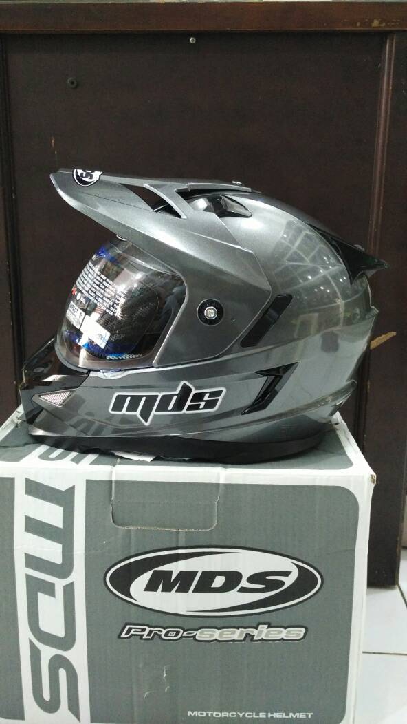 Helm Mds supermoto Super Pro solid - Oto Trendz