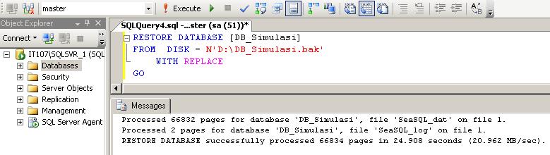 sharing: Msg 3102 - RESTORE Cannot Process Database Because It Is In Use By This Session