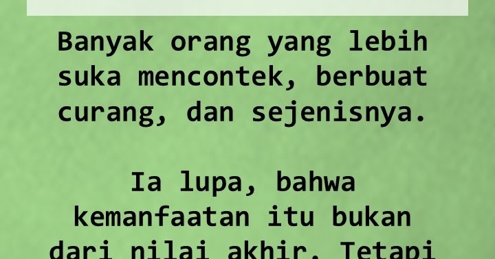 28 Kata Kata Bijak Tentang Menyontek - Mutiara Kehidupan Bermakna