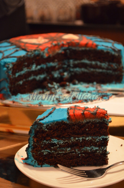 Shami's Delicacies: MOIST CHOCOLATE _ SPIDER-MAN CAKE