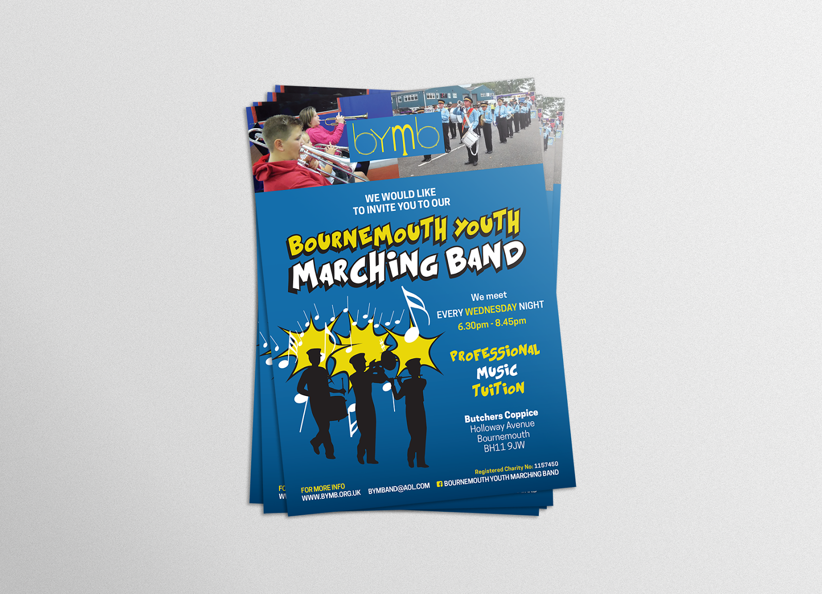 Katrina Clark Design Blog: BOURNEMOUTH YOUTH MARCHING BAND : FLYER