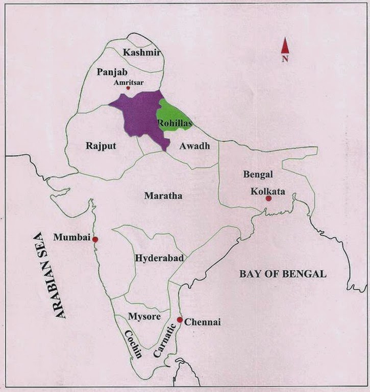 History of Pashtuns: Rohilla territories