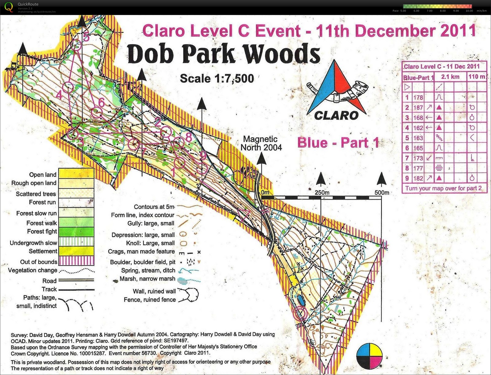 Orientēšanās kartes: Dob Park Woods (Harrogate)