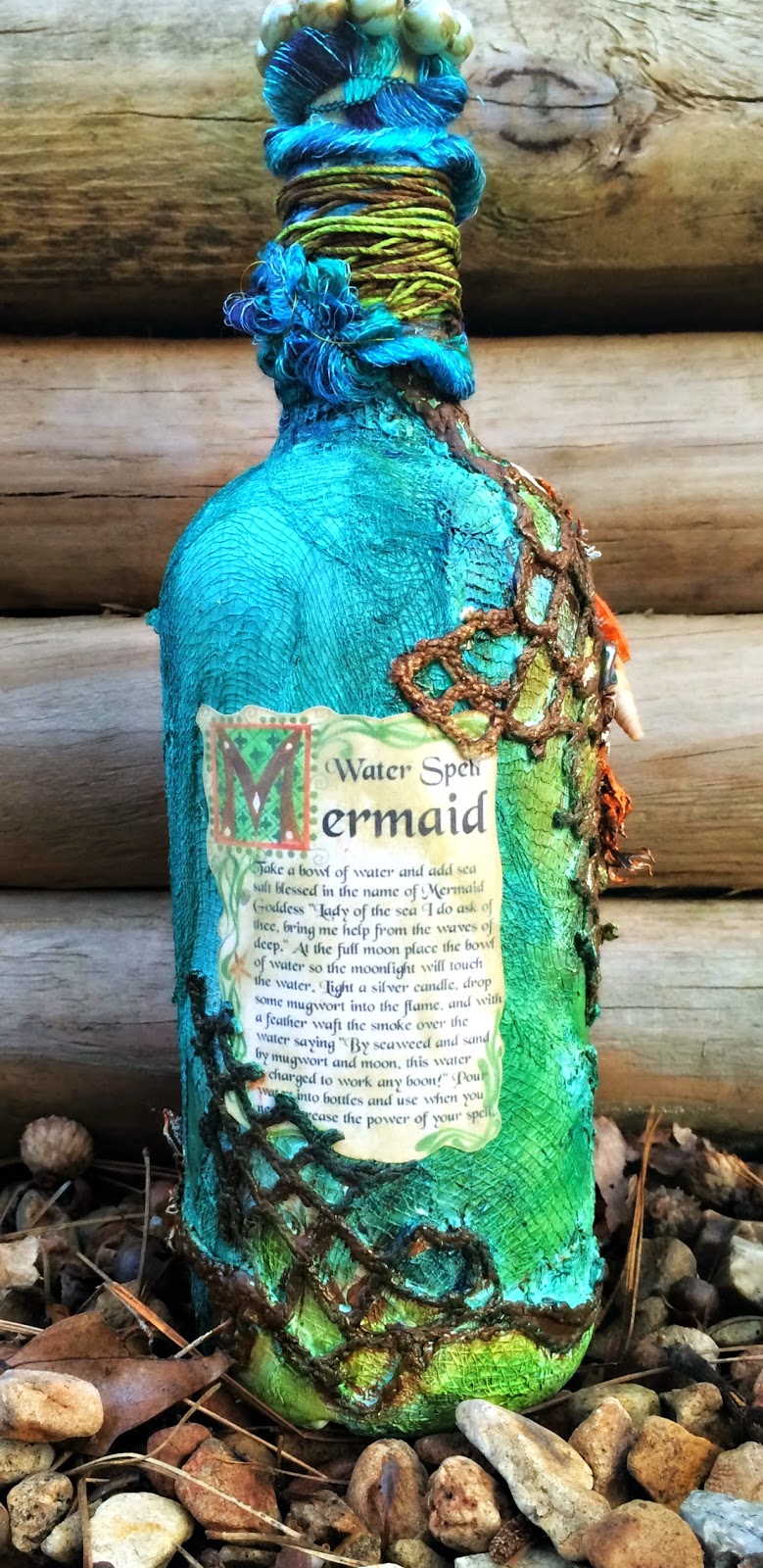 Monica Downing Designs: Mermaid Altered Bottle