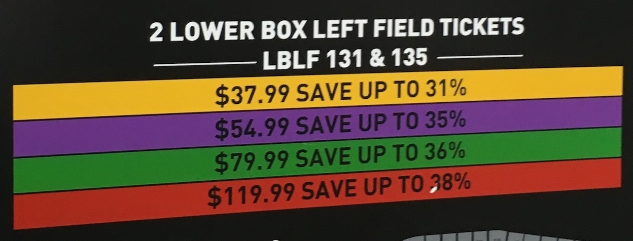 2 Lower Box Left Field San Francisco Giants Tickets (2016) | Costco ...