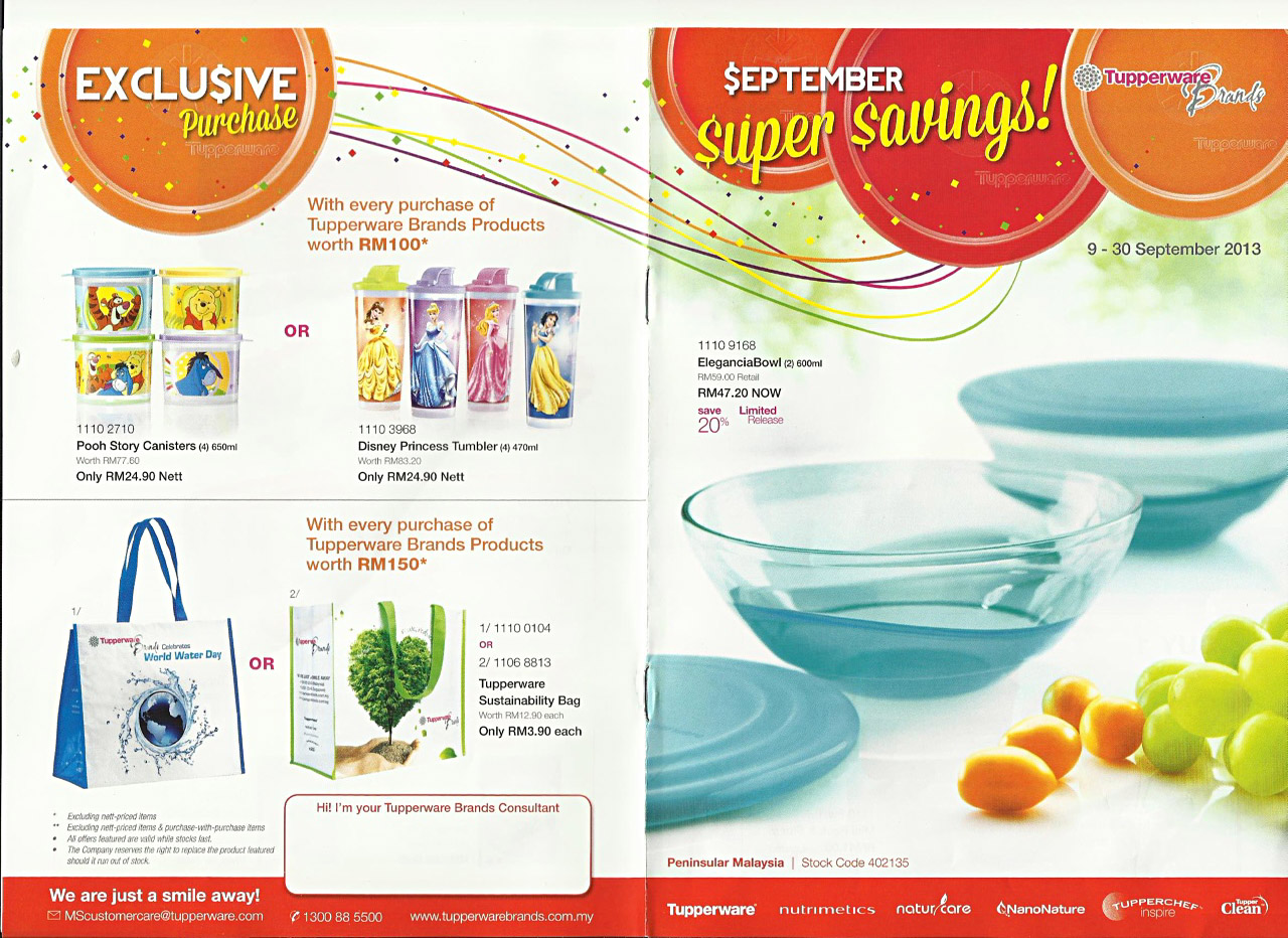 TUPPERWARE CREATIVE DESIGN: SEPTEMBER SUPER SAVINGS