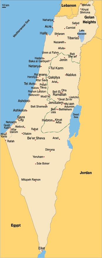 El mapa de israel