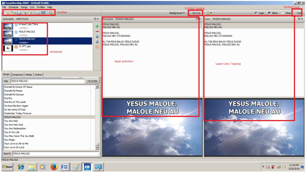 Love Timor: Seri Easyworship : User Interface Easyworship