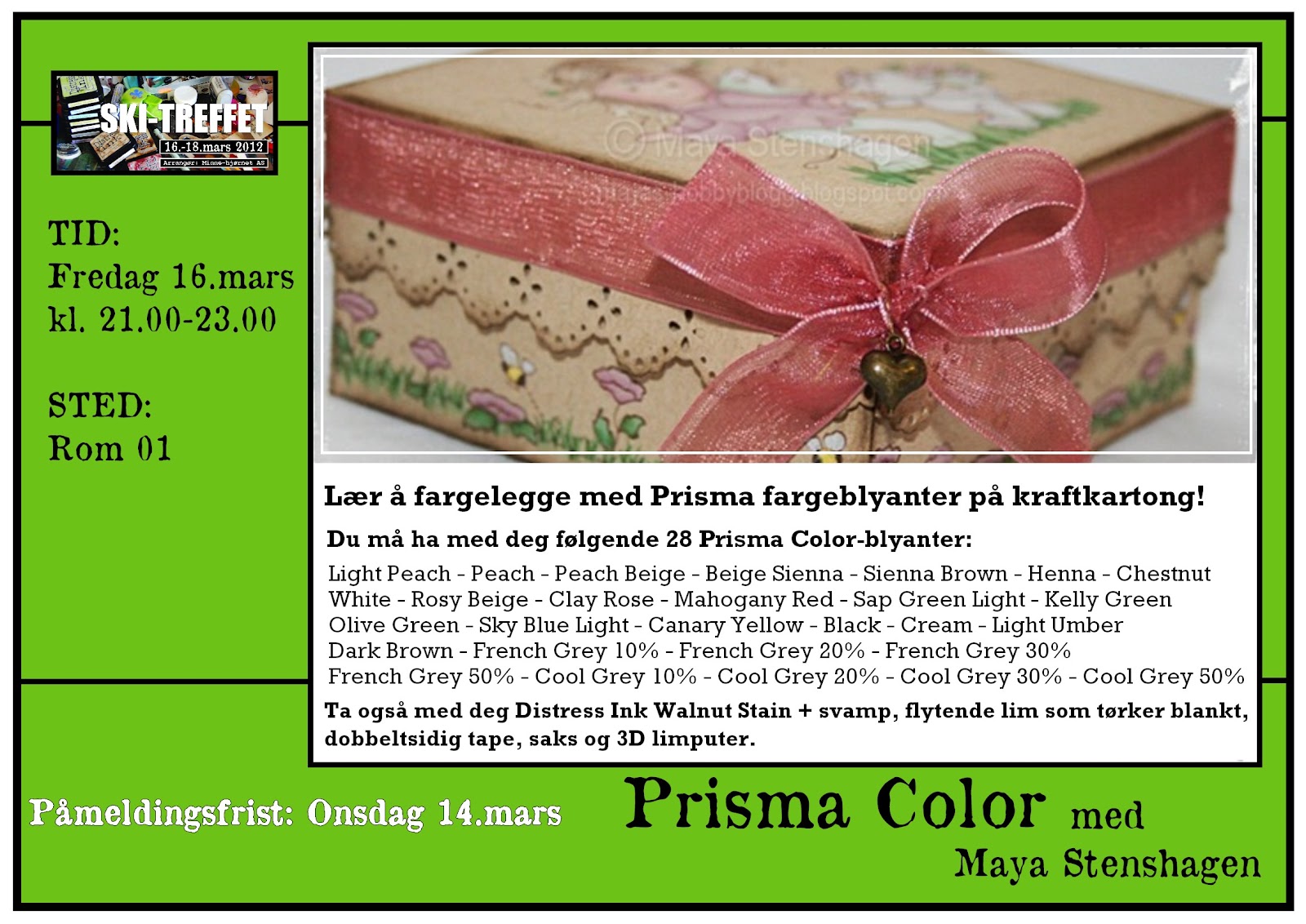 Mayas Hobbyblogg: Kurs Ski-treff - Prisma på Kraft