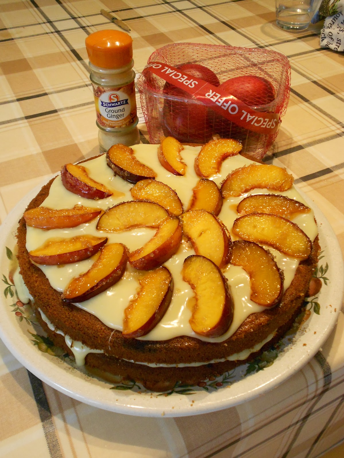simple things to make and do: White Chocolate Nectarine Cake