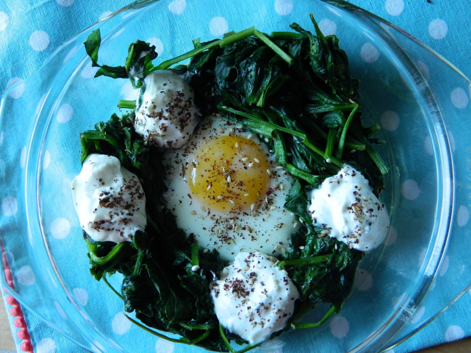 Lemon Love Notes: Baked Eggs w Spinach & Labneh (Ottolenghi style)