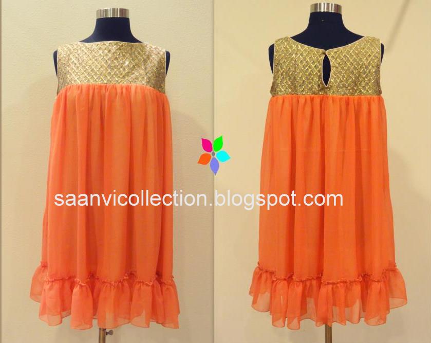 world of ethnic fashion !!!: Peach color frock