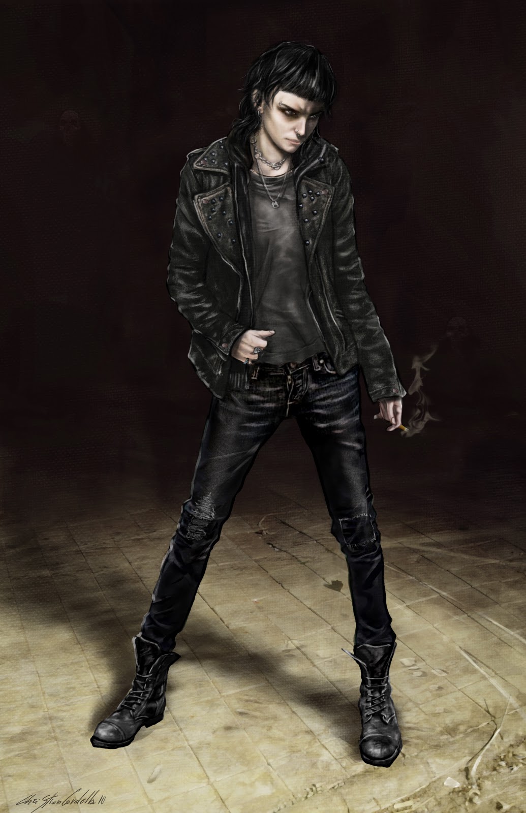 Fashion and Action: Girl With Dragon Tattoo - Edgy Fashion/Concept Drawings