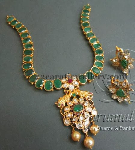 Classy Emerald Set by Tibarumal Jewels - Jewellery Designs