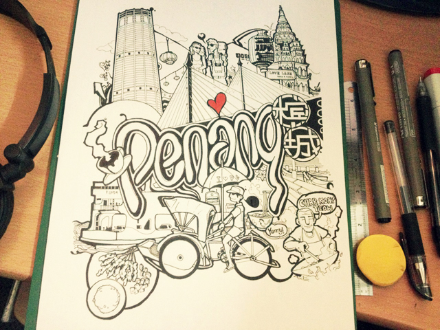 .dAnz.ARTs: I ♥ Penang Doodle Art