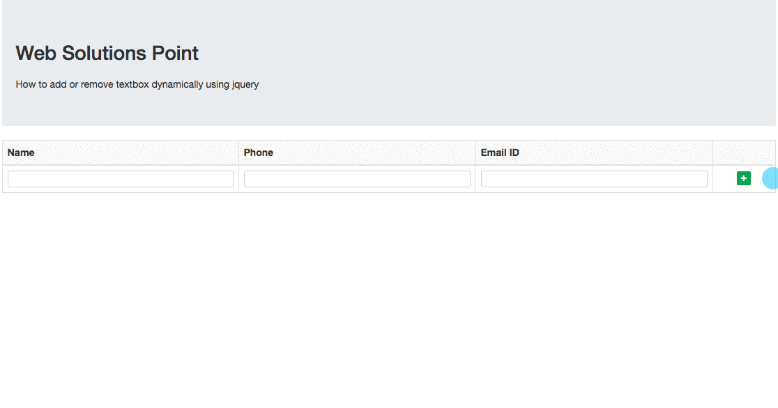 How To Add Or Remove Textbox Dynamically Using Jquery Web Solutions Point
