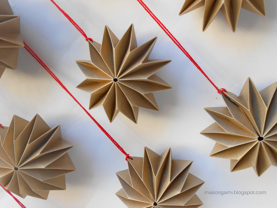 mas origami: Adornos de Navidad con caja bicolor