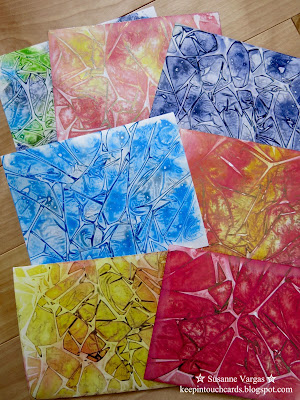 Keep in Touch Cards: Fun with the Cling Wrap Technique