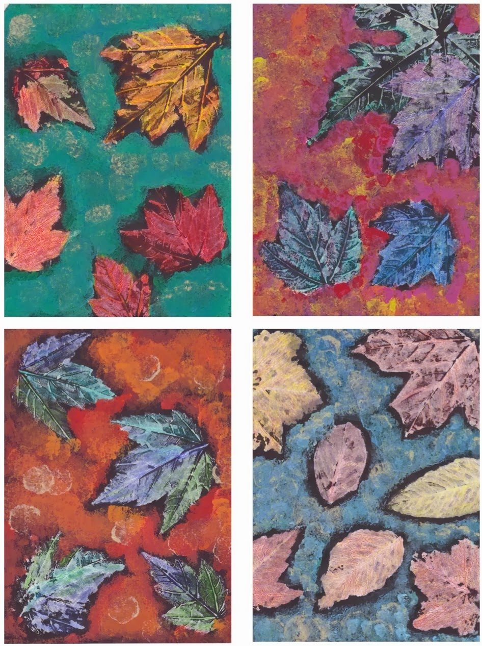 The Rolling Artroom: Leaf Prints 4th-6th Grade