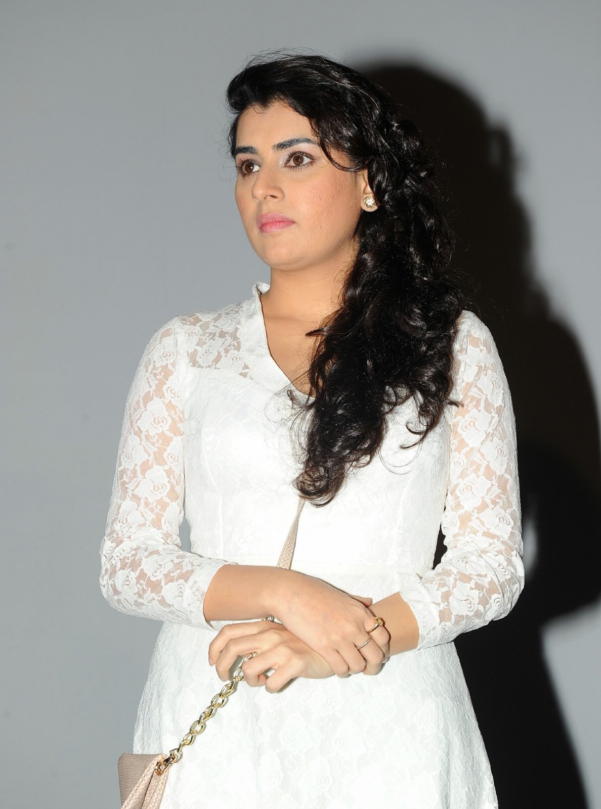 Archana Shastri Hot Photos In White Short Frock At Audio Launch Event ...