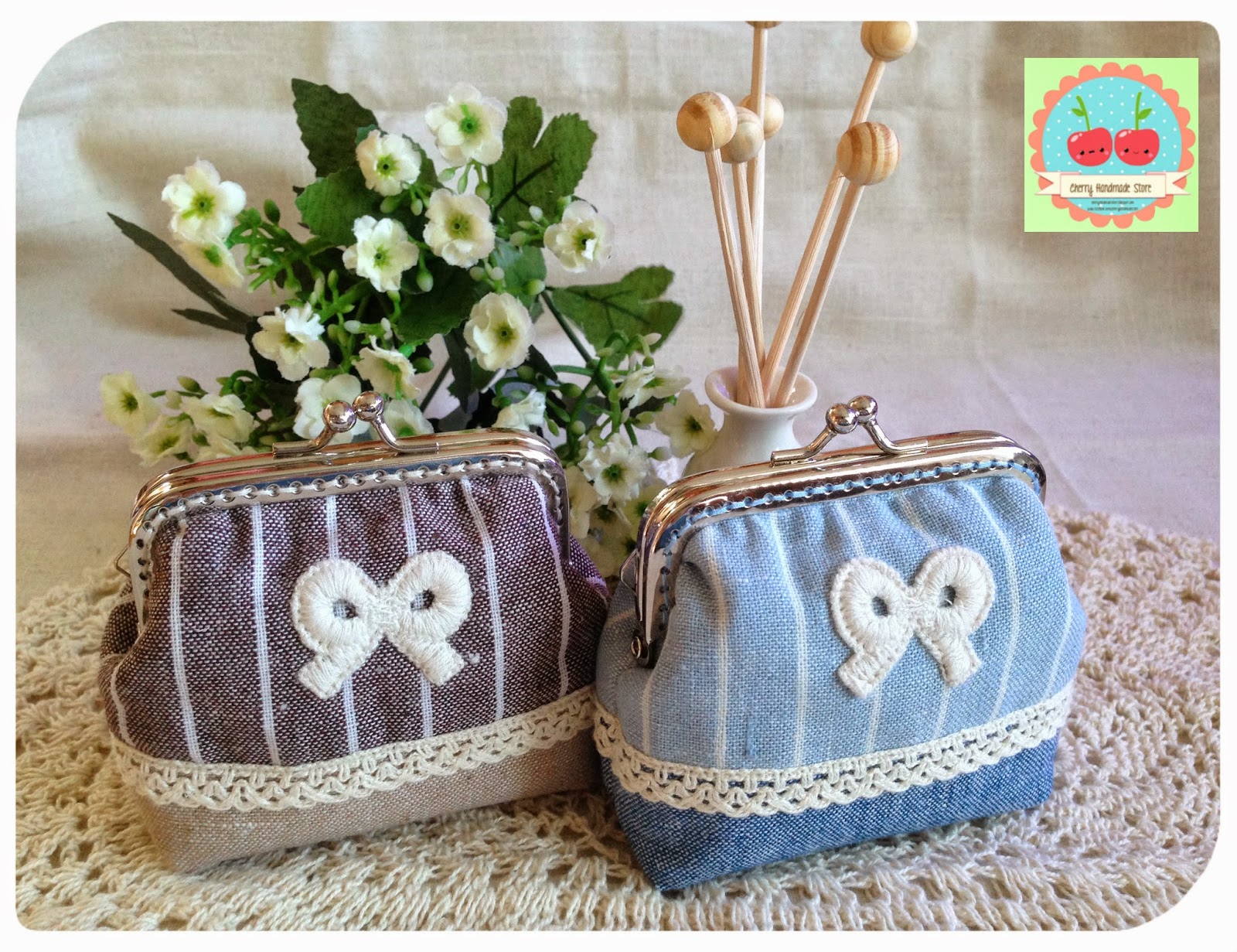 Cherry Handmade Store: Two Tones Metal Frame Coin Purses (Rectangular)
