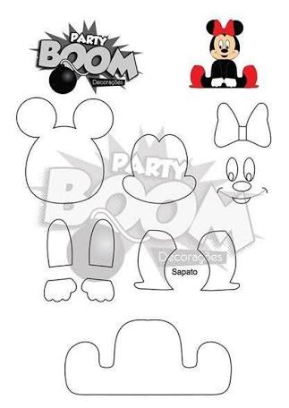 Minnie Mouse em feltro com moldes para baixar. - Feltro e moldes para ...