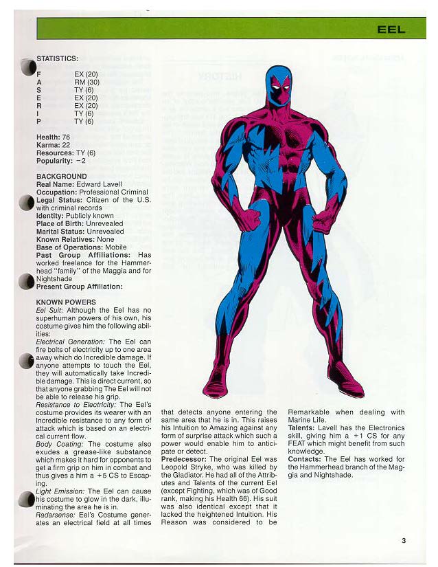 The Dork Review: Gamer's Handbook of the Marvel Universe Eel to Mad-Dog