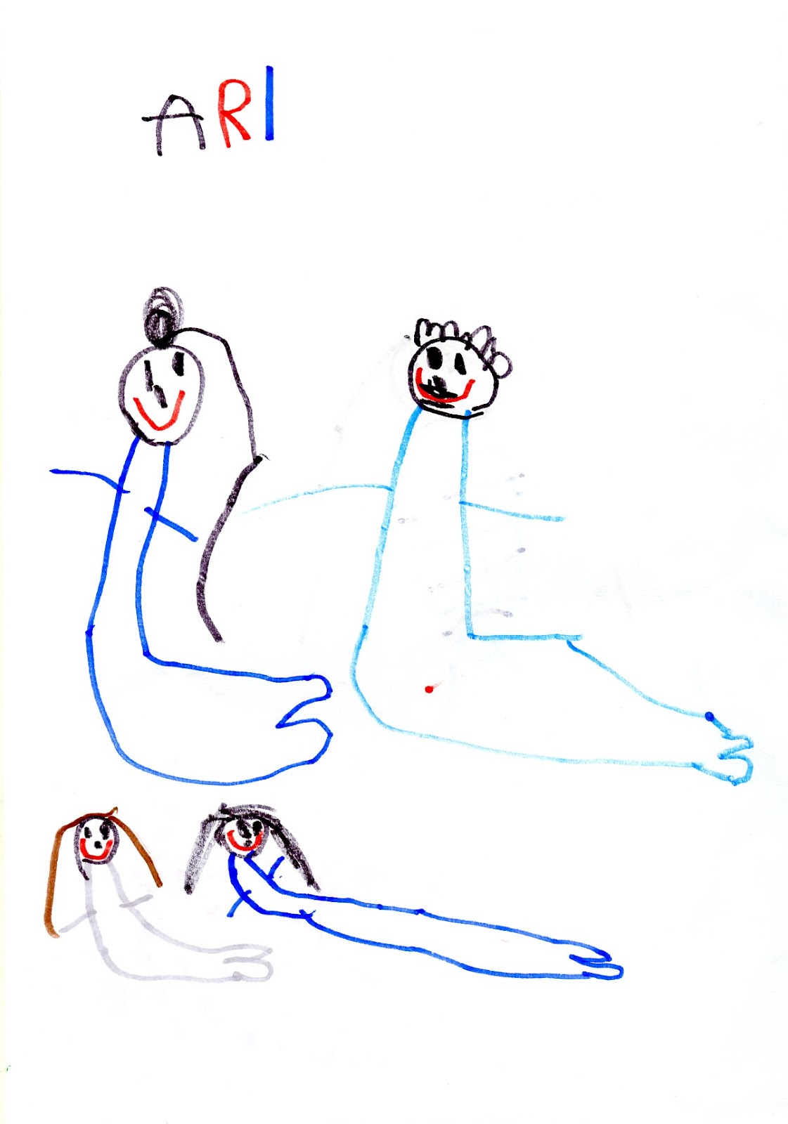 Juno and Ari draw.: Ari latest drawings.