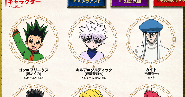 Hunter x Hunter Fansite: Character Visual Preview of Main Charcters