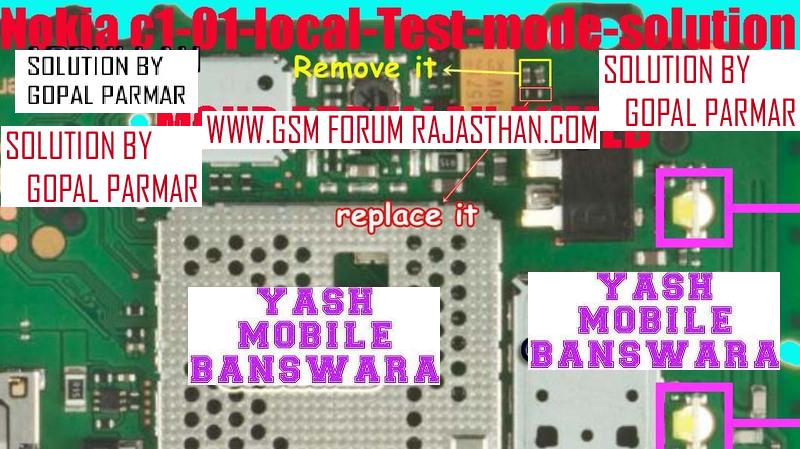 Yash Mobile Banswara: Nokia C1-01 local mode test mode solution.