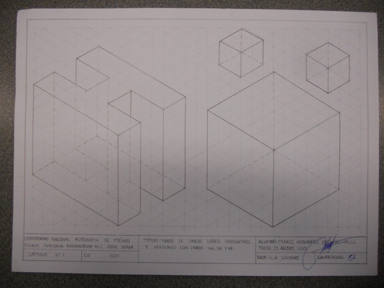 DIBUJO CONSTRUCTIVO II : LÁMINA 2, RED ISOMÉTRICA BÁSICA