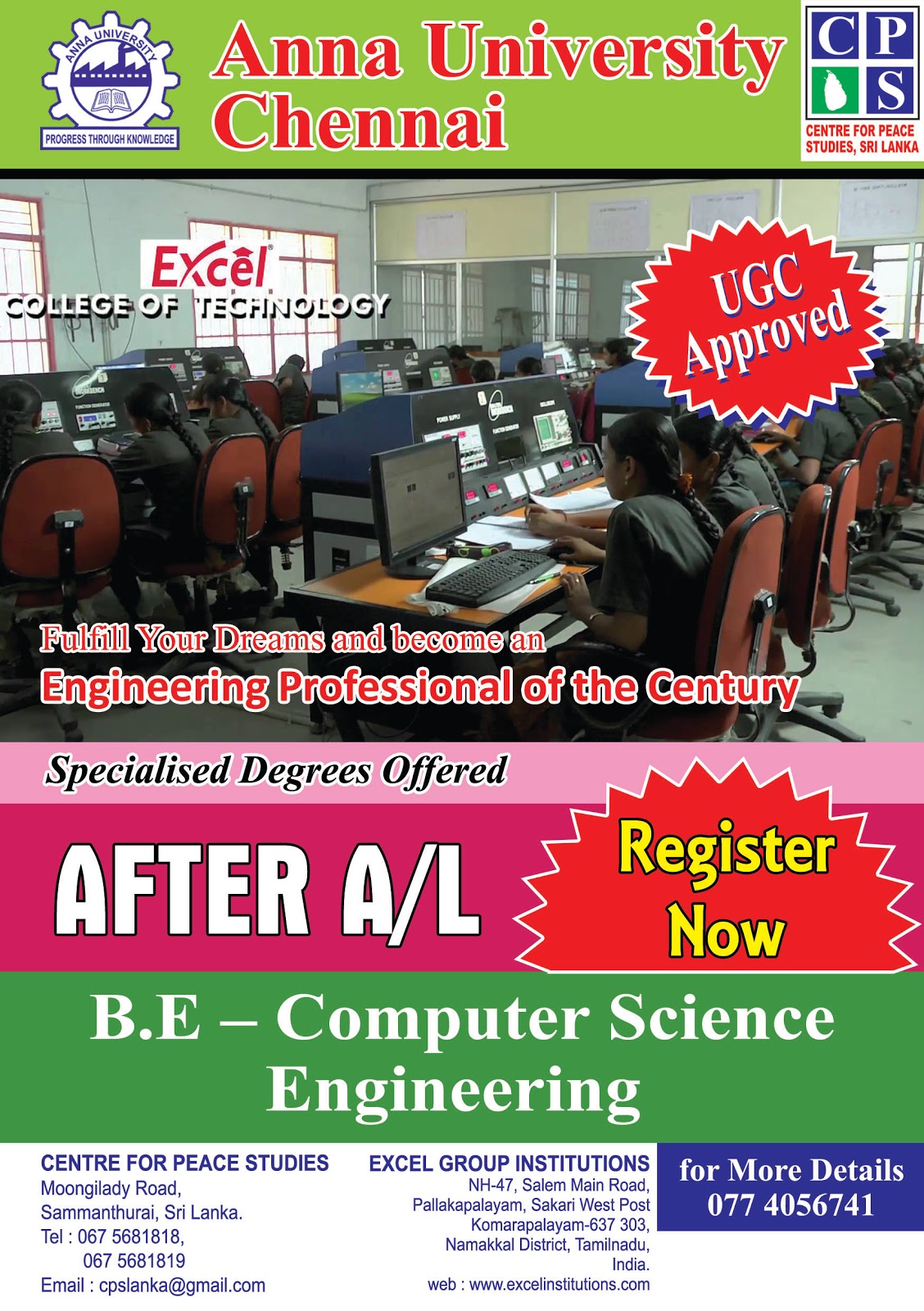 CENTER FOR PEACE STUDIES, SRI LANKA: B.E - Computer Science Engineering