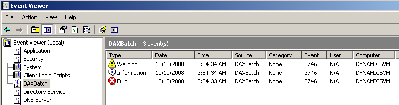 Florian's Dynamics Ax Blog: Windows EventLogs with X++