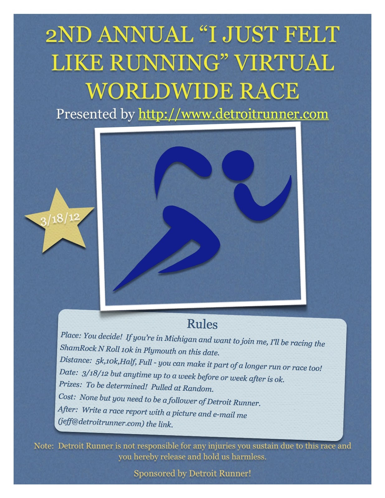 DETROIT RUNNER....: Virtual race reminder....