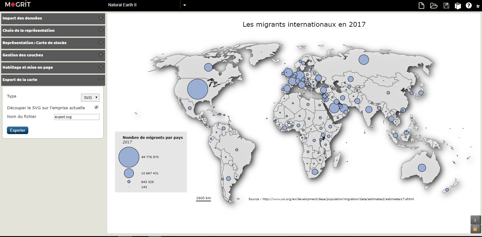 Cartographie numérique: Cartographier les migrations internationales