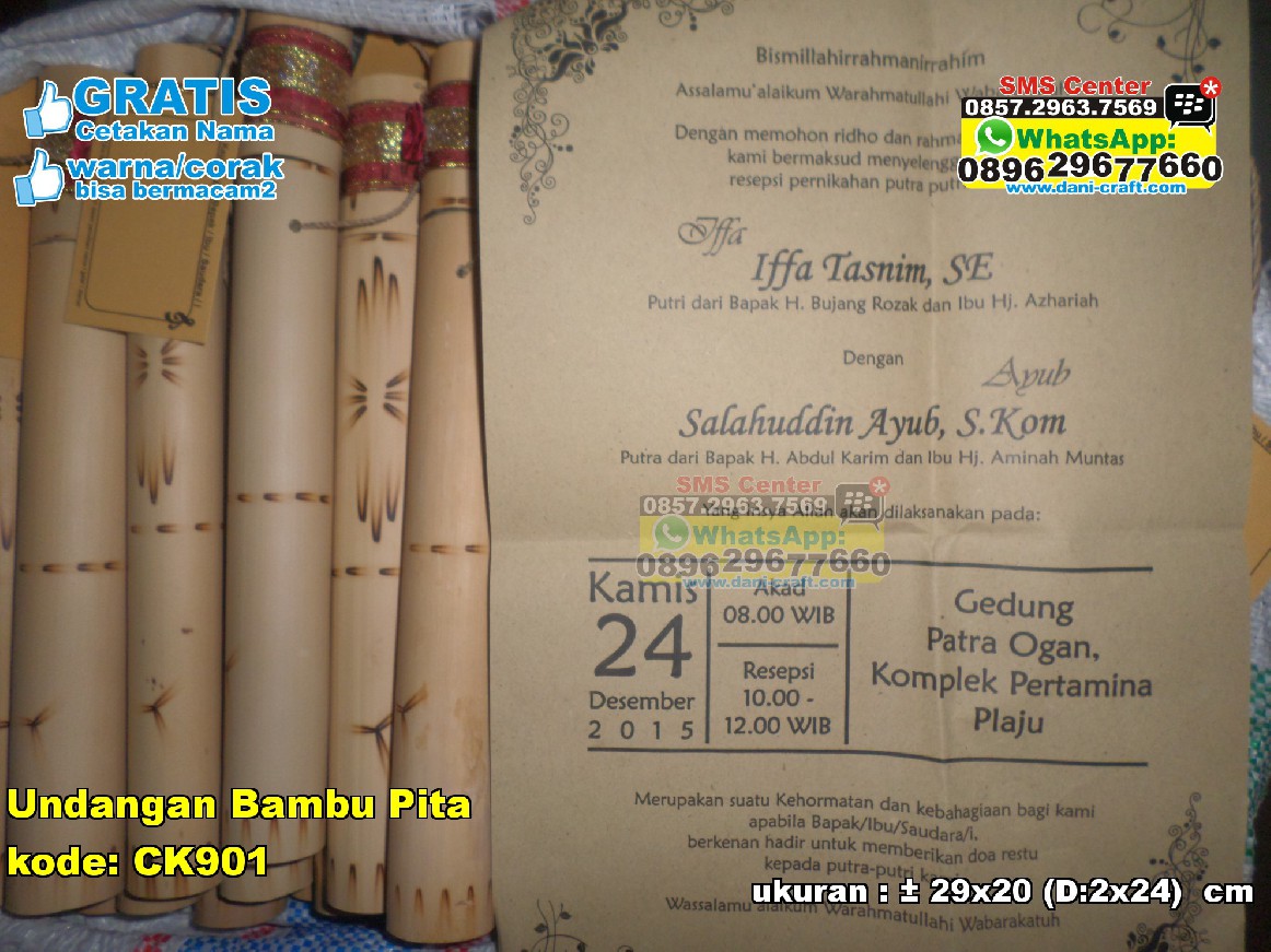 Undangan Bambu Pita | Souvenir Pernikahan