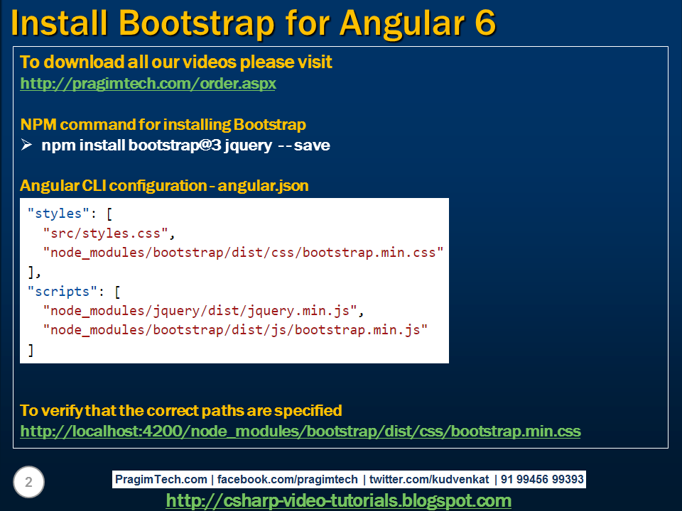 Sql Server Net And C Video Tutorial Install Bootstrap For Angular 6