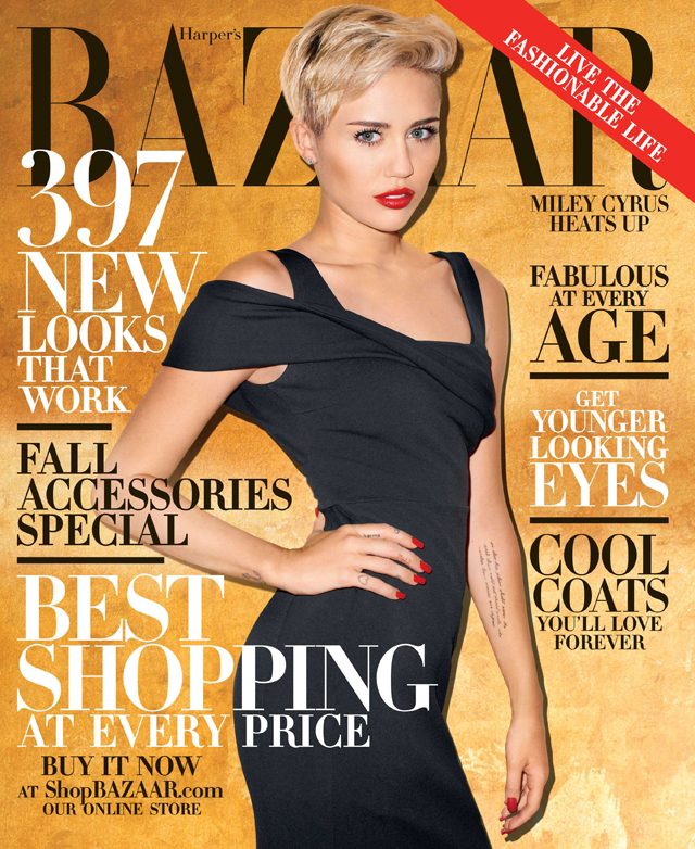 Who needs Vogue? Miley Cyrus scores cover of Harper's Bazaar October ...
