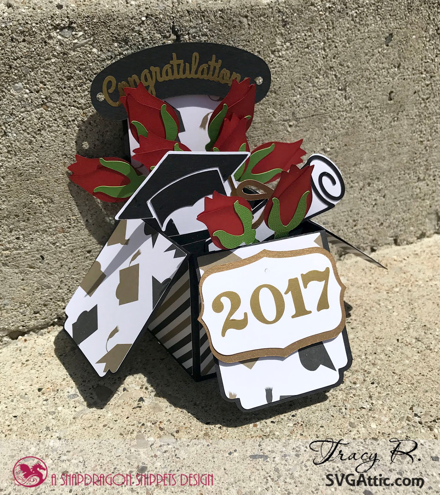 Graduation Card Box with Roses | Idea Closet