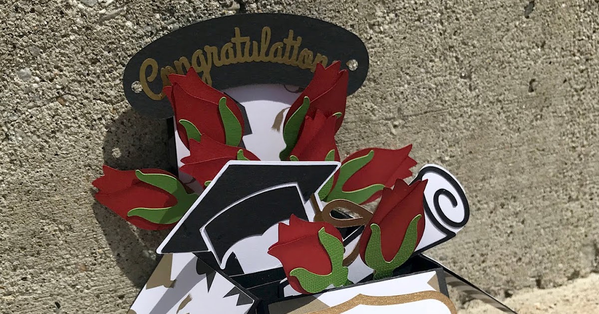SVG Attic Blog: Graduation Box Card with Roses.
