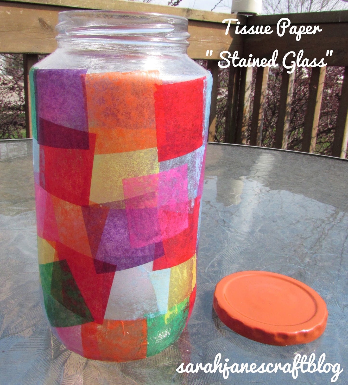 Sarah Jane s Craft Blog Tissue Paper Stained Glass Jar sarah-jane-s-craft-blog-tissue-paper-stained-glass-jar